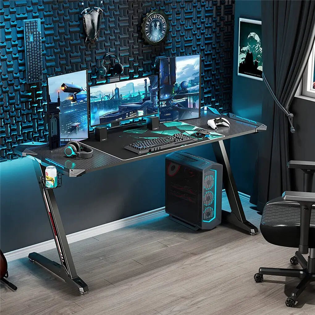 140CM Extra Large Dynamic RGB LED Lights Gaming Desk Sturdy Home Offic