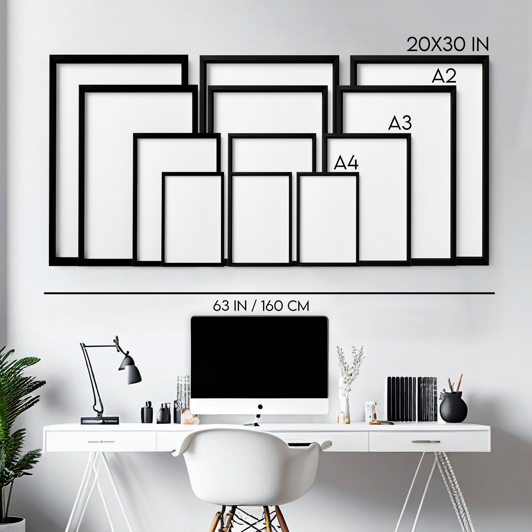 Desk office decor - Set of 3 framed wall art | About Wall Art