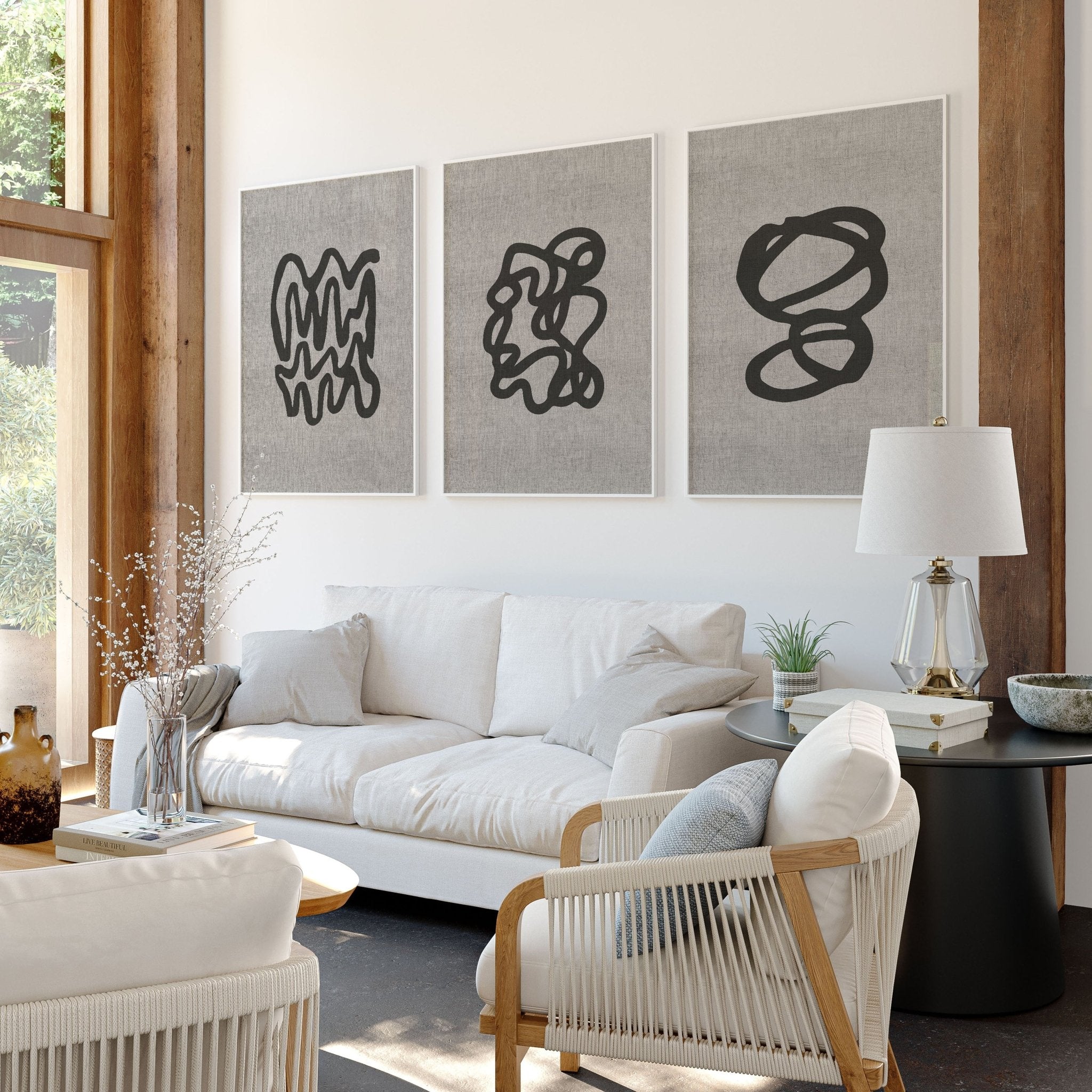 Art Print Abstract - Set of 3 wall art prints