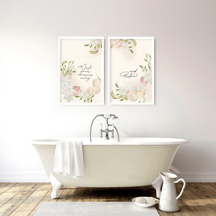 Bathroom art prints - Set of 2 framed wall art | About Wall Art