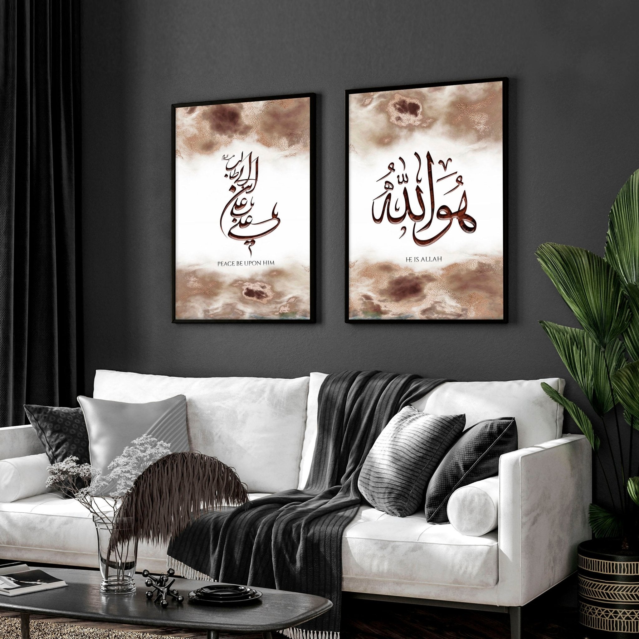 Set of 2 Arabic Calligraphy Wall Art Prints