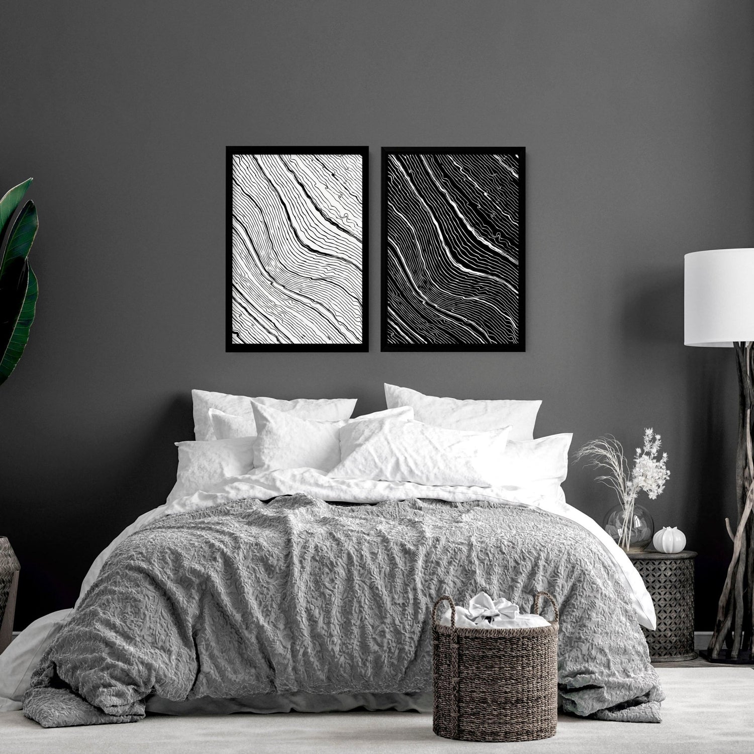 Line Art for bedroom in Black and white | About Wall Art