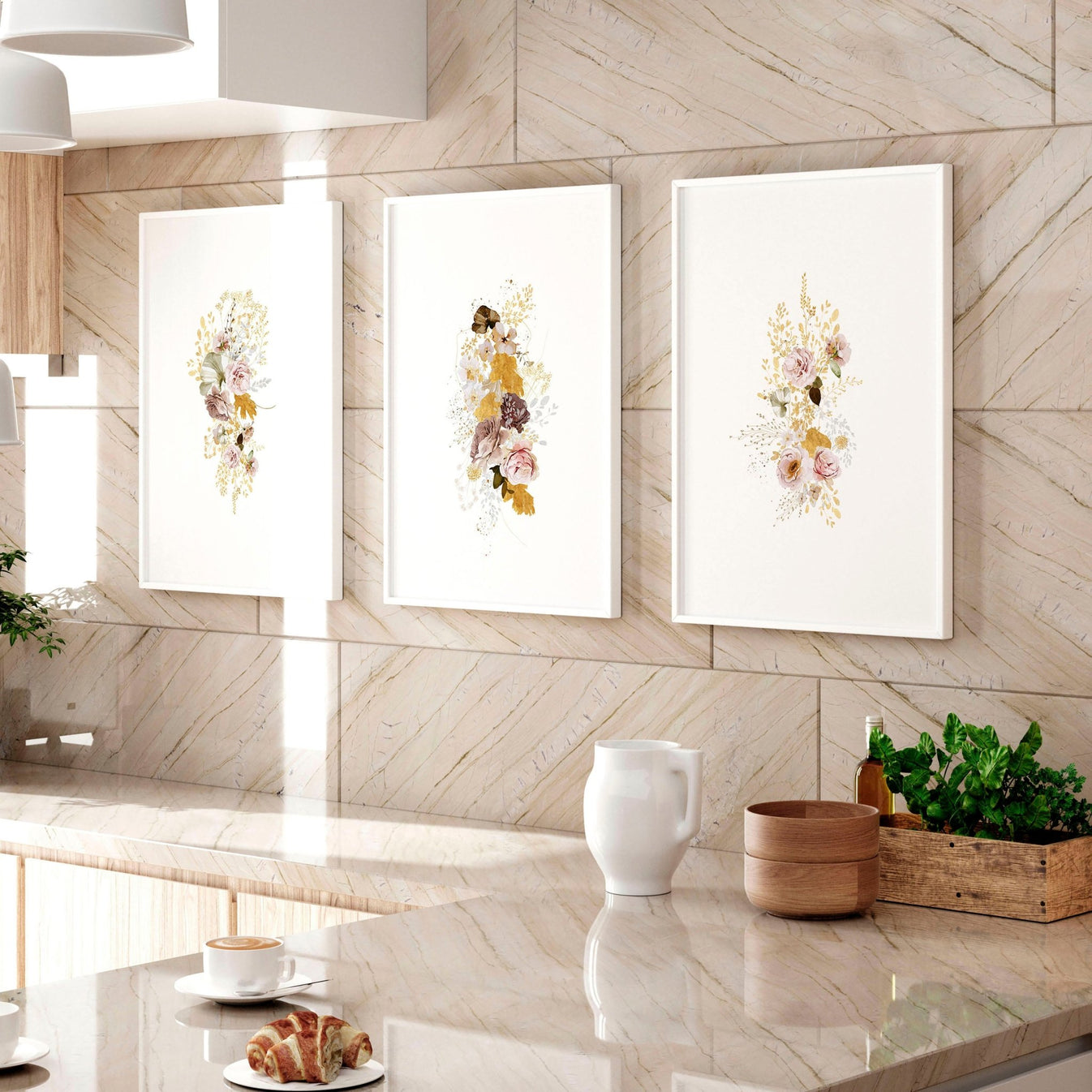 Prints for kitchen wall - Set of 3 framed wall art | About Wall Art