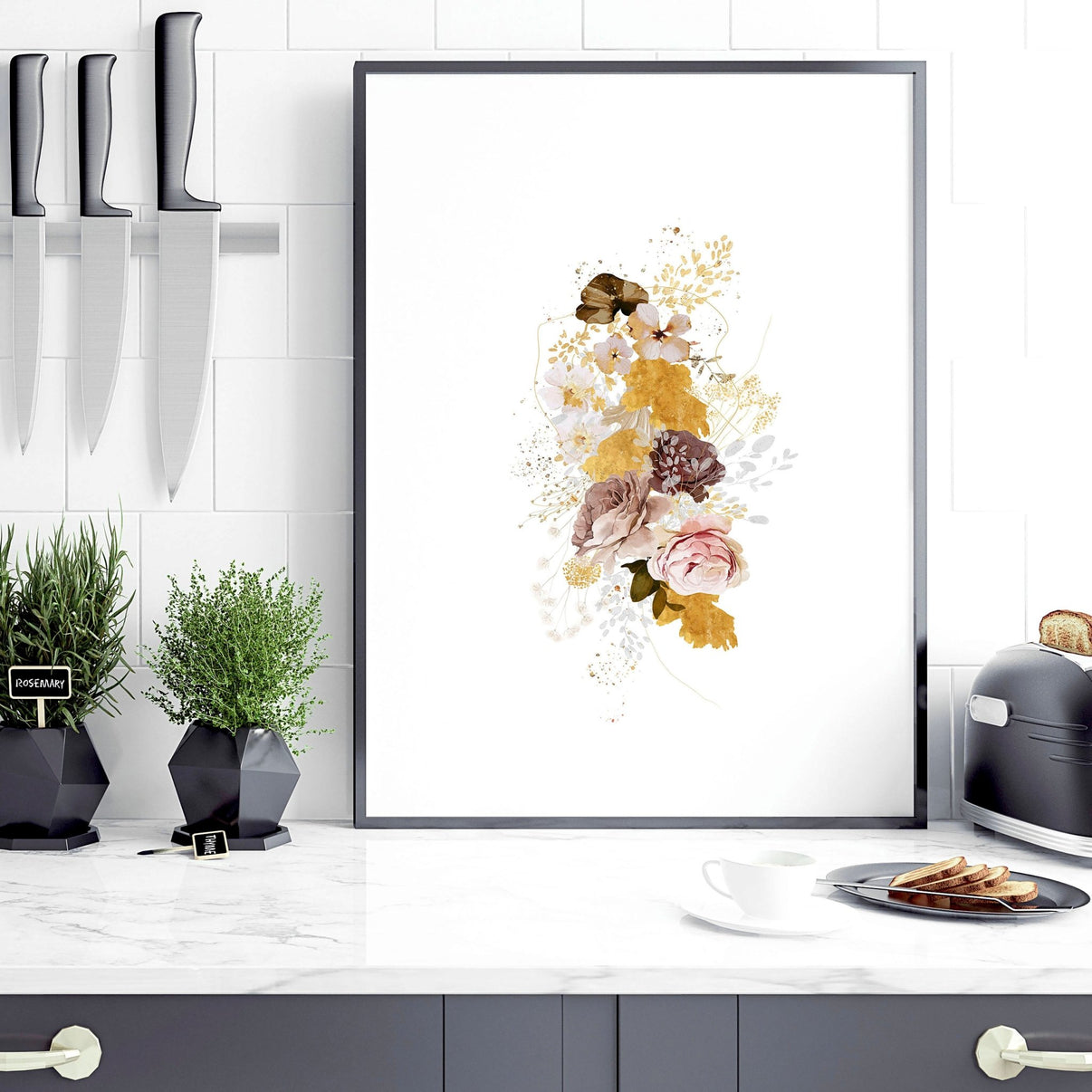 Prints for kitchen wall - Set of 3 framed wall art | About Wall Art