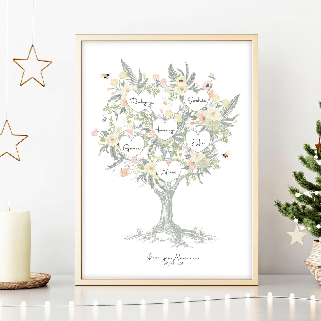 Family tree artwork Personalised wall art print | About Wall Art
