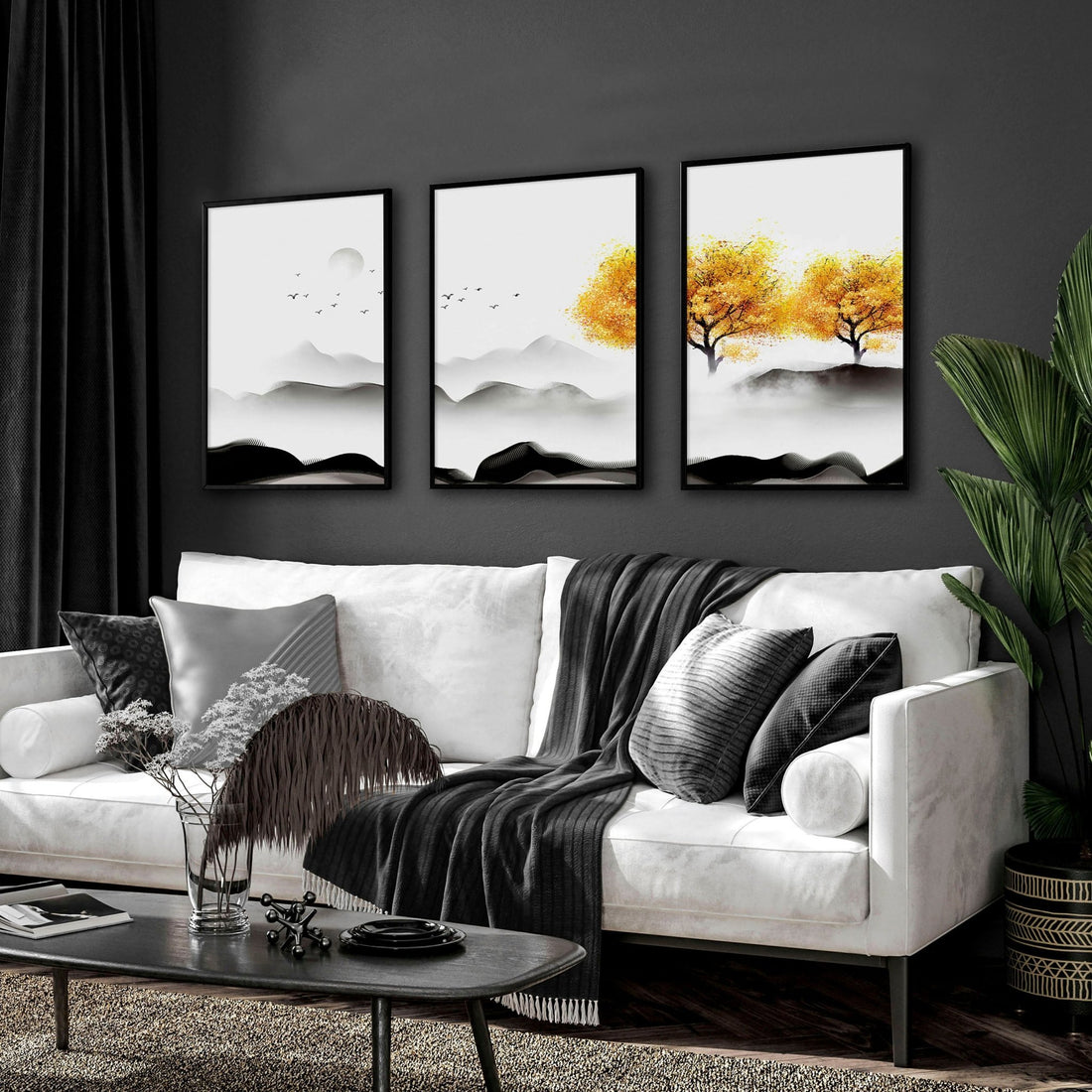 Japanese decor art prints - Set of 3 framed wall art | About Wall Art