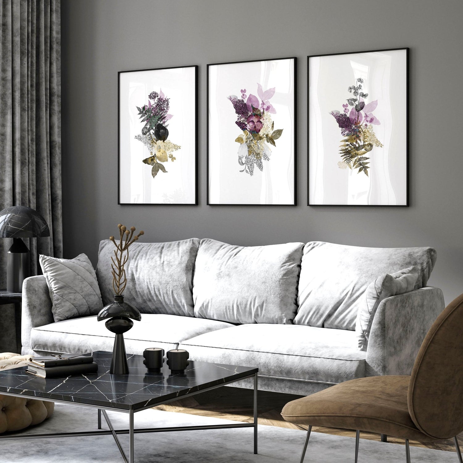 Large wall art prints for a living room - set of 3 | About Wall Art