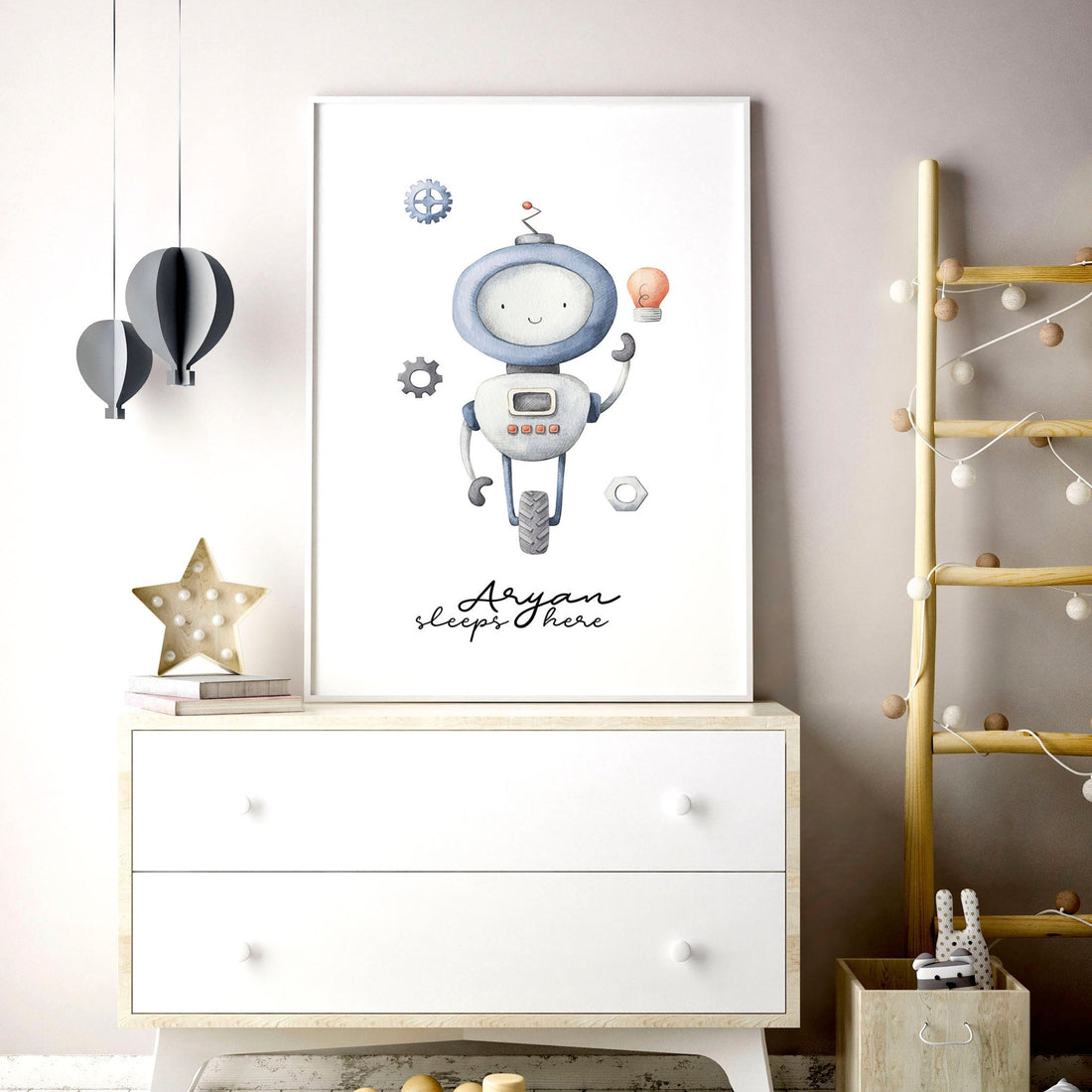 Robot playroom wall decor | wall art print | About Wall Art