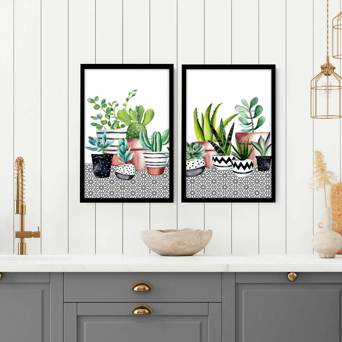 Kitchen wall pictures - set of 2 framed wall art | About Wall Art