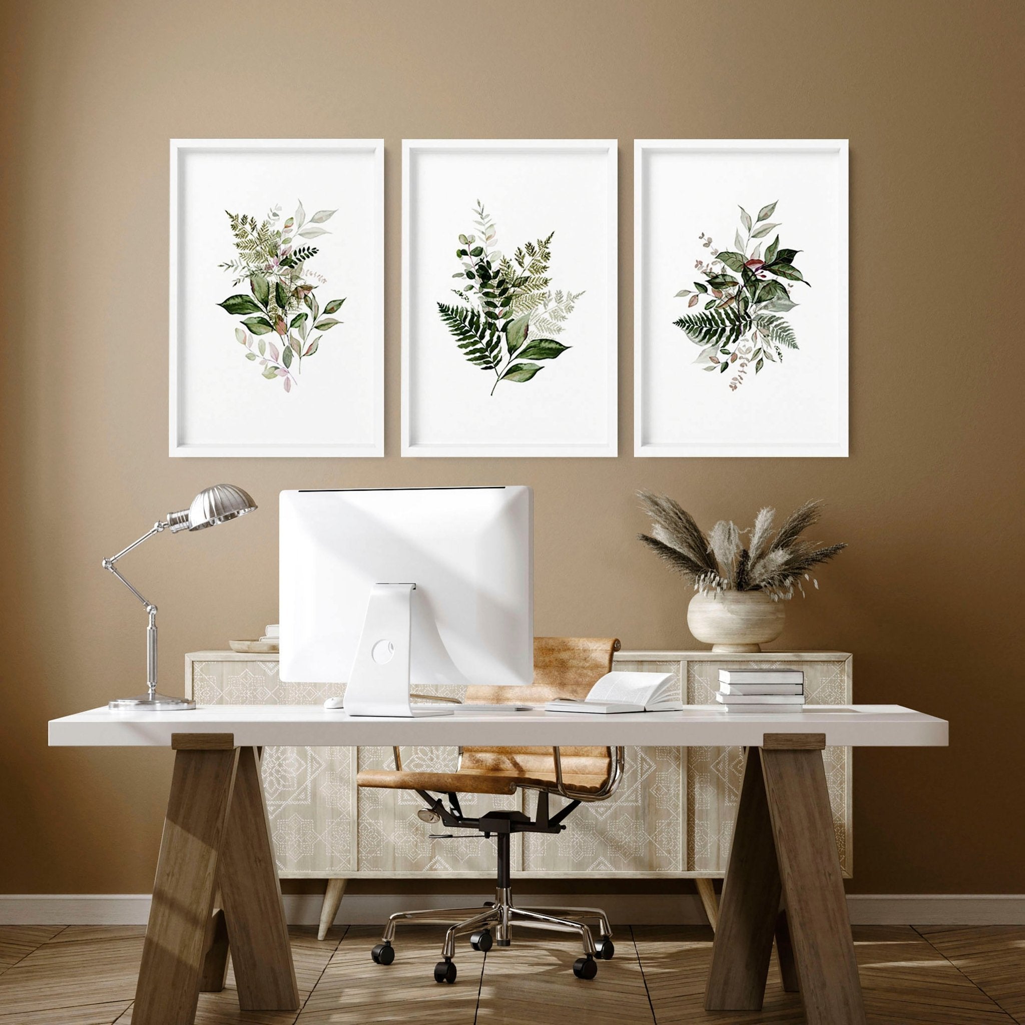 Wall decor in office - set of 3 framed wall art